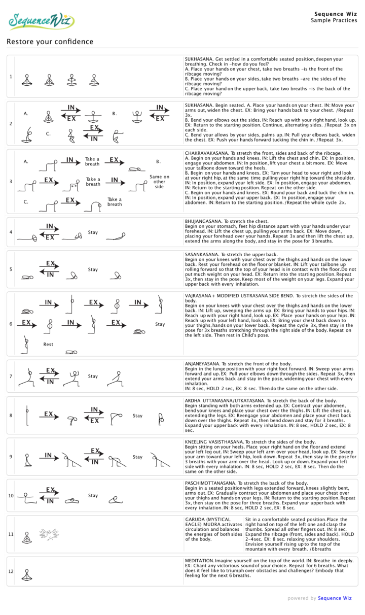 Restore your confidence yoga practice - Sequence Wiz