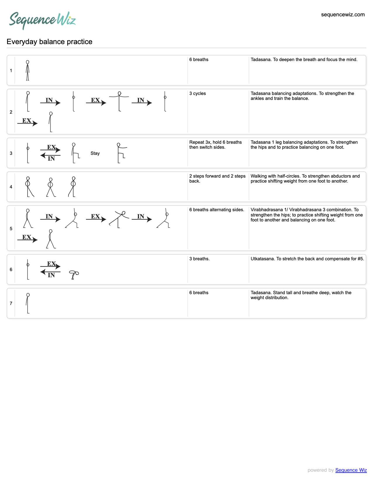 Everyday balance - Sequence Wiz