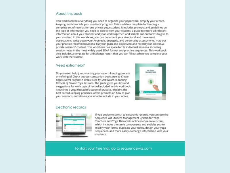 Yoga Student Profile: Workbook - Sequence Wiz