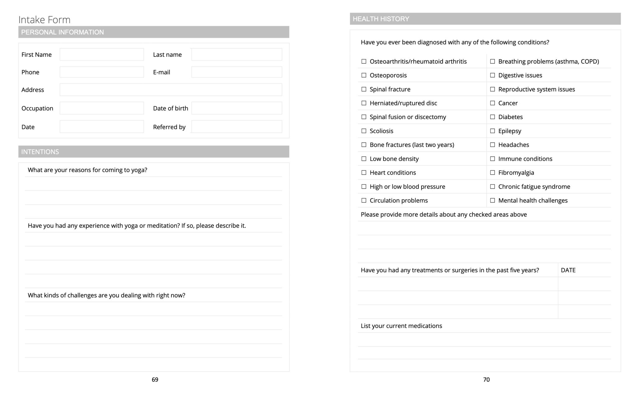 Yoga Student Profile: Workbook - Sequence Wiz