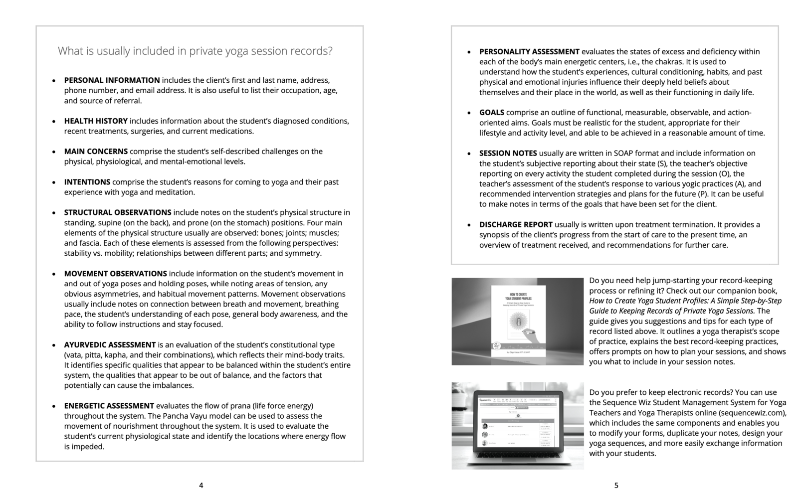 Yoga Student Profile: Workbook - Sequence Wiz