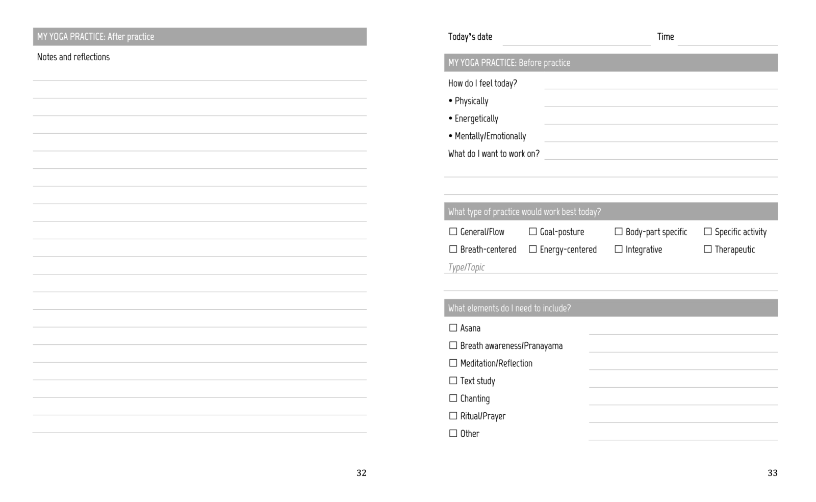 Personal Yoga Practice Journal - Sequence Wiz